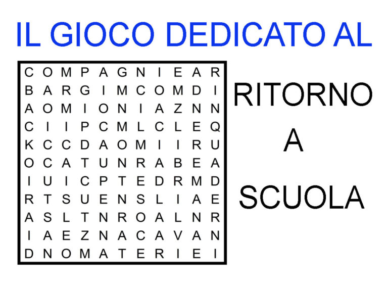 Il gioco sul ritorno a scuola. Il crucipuzzle - iltuocruciverba.com