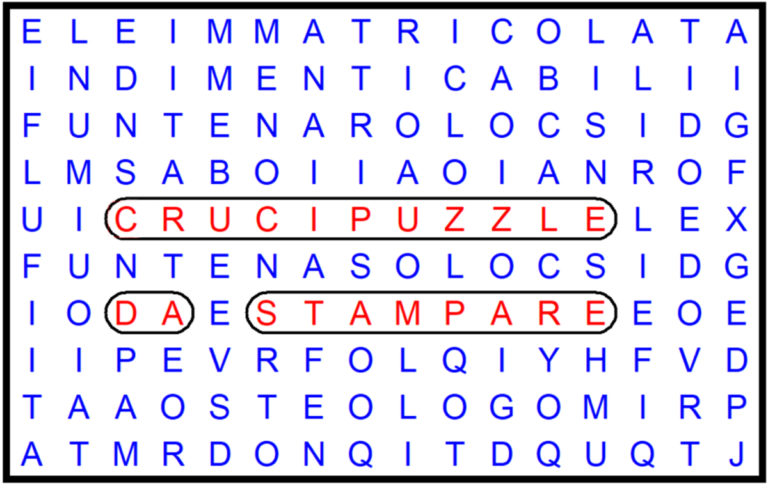 Crucipuzzle da stampare gratis in pdf - iltuocruciverba.com